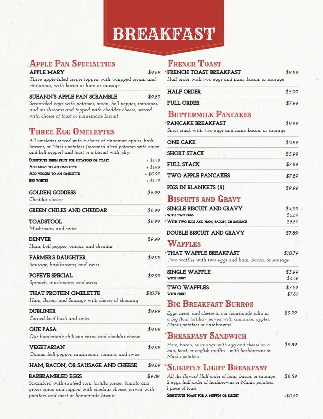 Menu – That Apple Pan